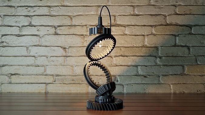 Table lamp from scrap metal free 3D model | CGTrader