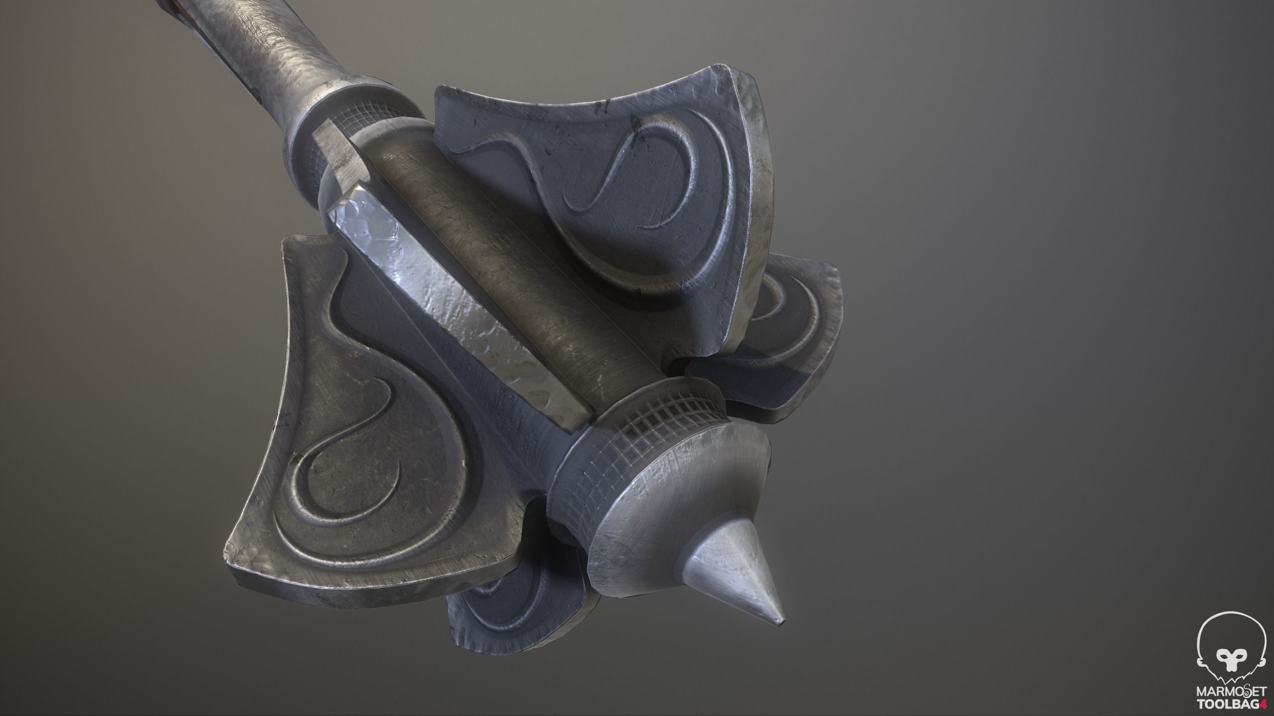 3D model Steel Flanged Mace VR / AR / low-poly | CGTrader
