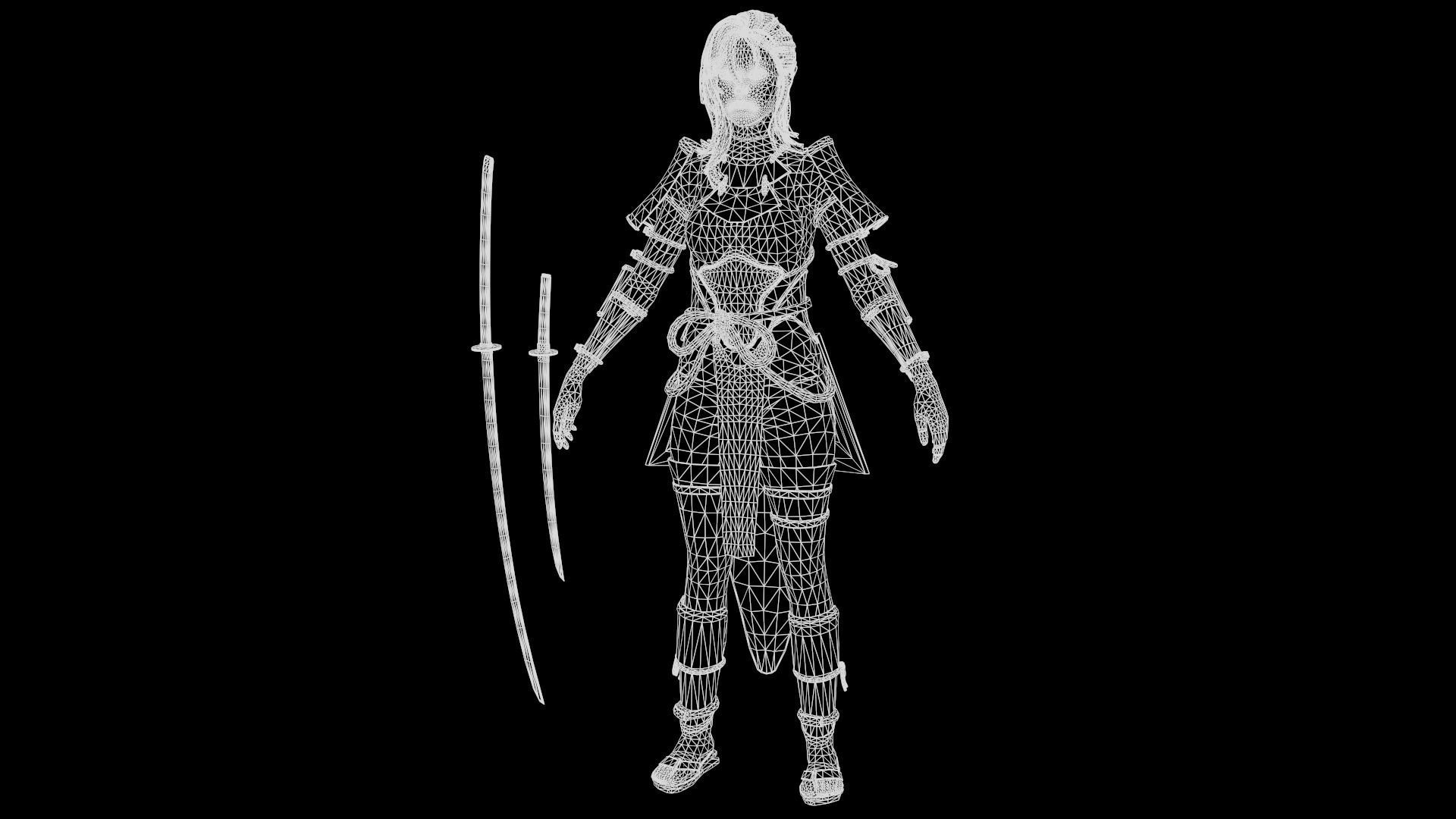 3D model Samurai Girl VR / AR / low-poly rigged animated | CGTrader