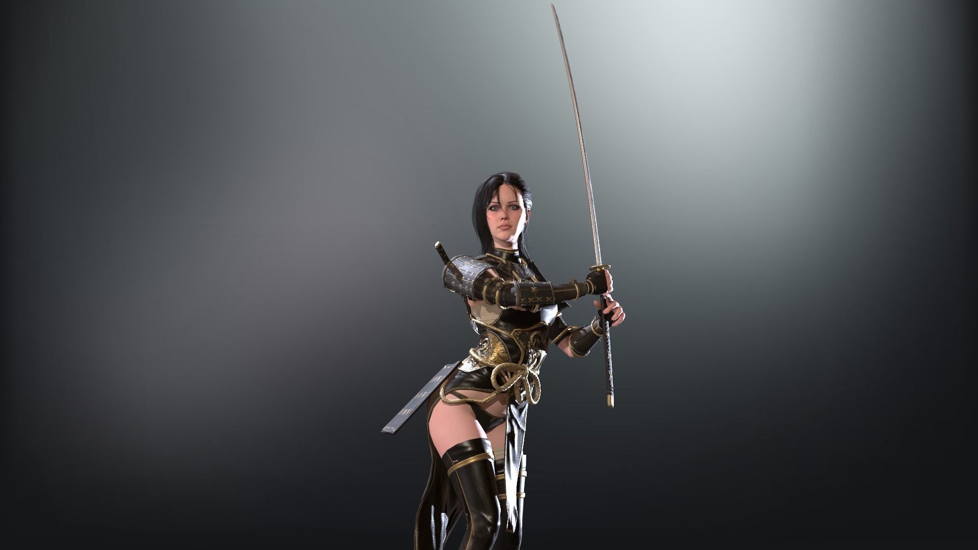 3D model Samurai Girl VR / AR / low-poly rigged animated | CGTrader