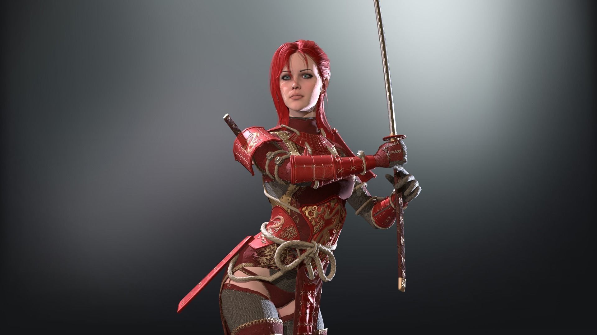 3D model Samurai Girl VR / AR / low-poly rigged animated | CGTrader