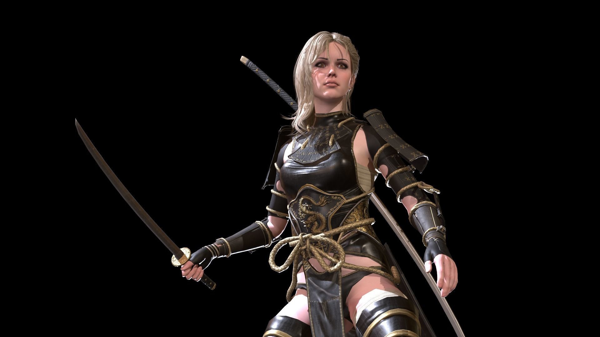 3D model Samurai Girl VR / AR / low-poly rigged animated | CGTrader