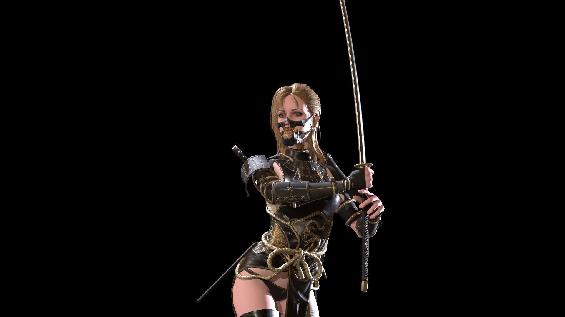 3D model Samurai Girl VR / AR / low-poly rigged animated | CGTrader
