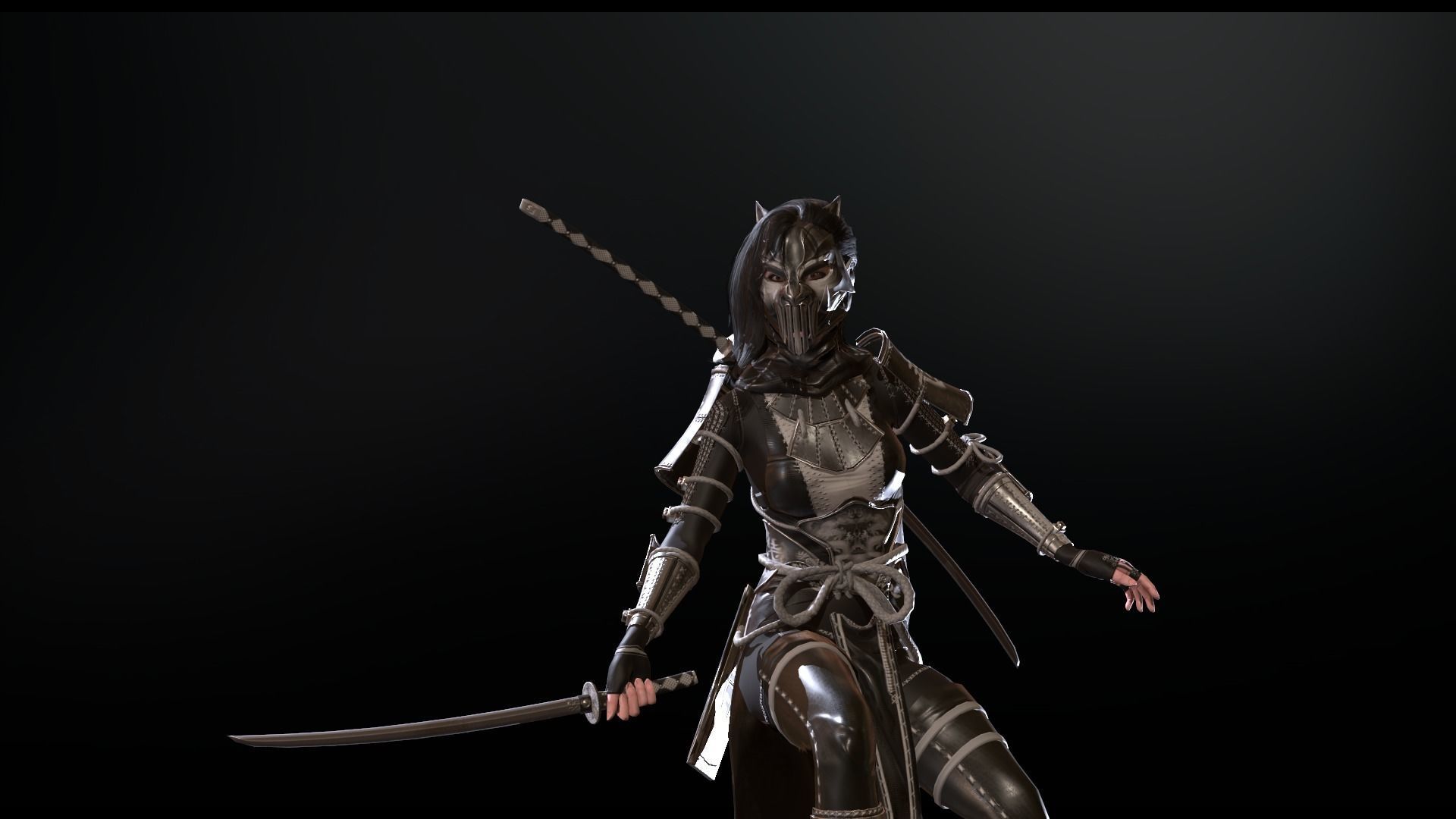 3D model Samurai Girl VR / AR / low-poly rigged animated | CGTrader