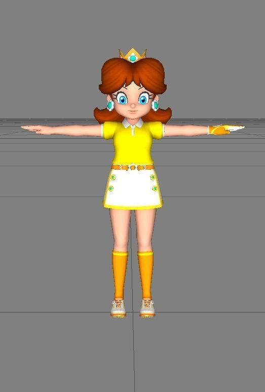 Princess Daisy from Mario Golf Super Rush free 3D model rigged | CGTrader