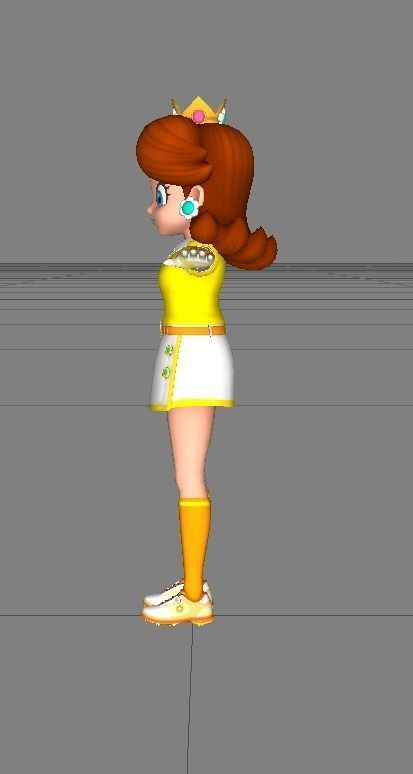 Princess Daisy from Mario Golf Super Rush free 3D model rigged | CGTrader