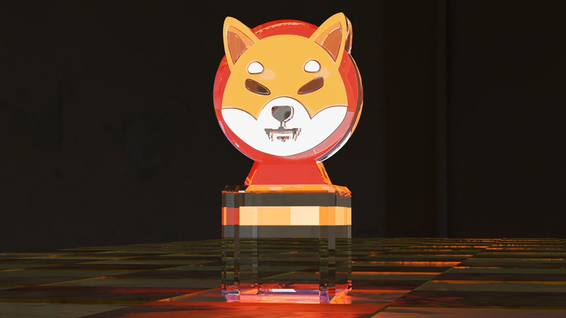 Shiba Inu Token Glass Chess Piece 3D model | CGTrader
