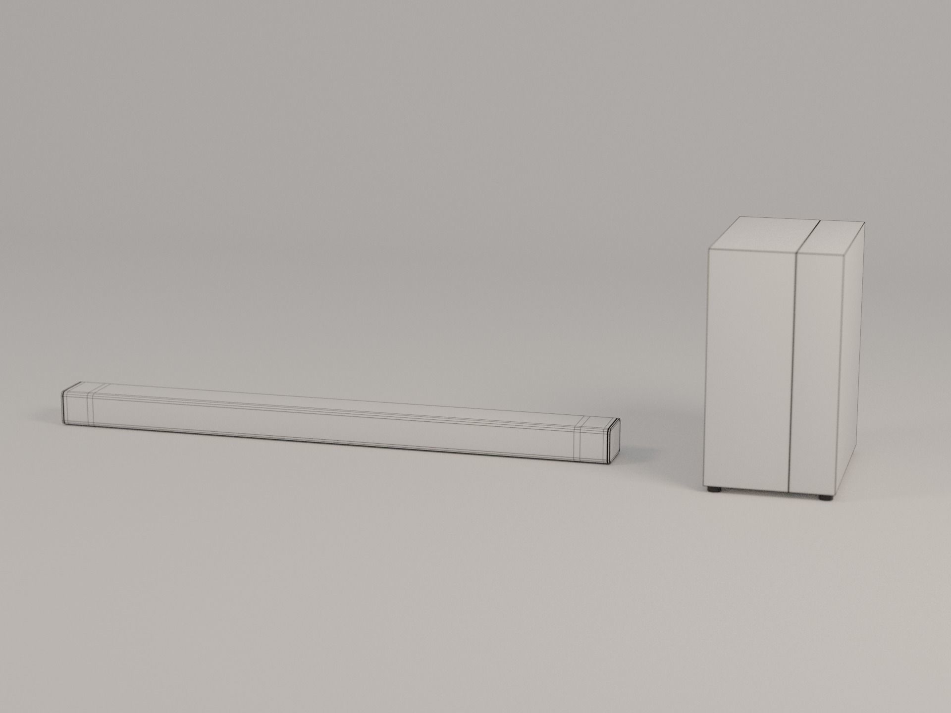 Soundbar with Subwoofer free 3D model | CGTrader