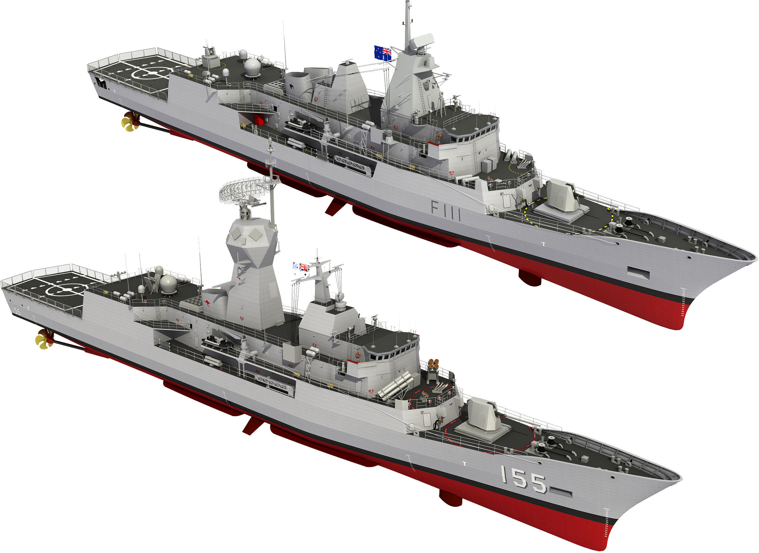 AUSTRALIAN AND NEW ZEALAND MEKO CLASS FRIGATE 3D model | CGTrader