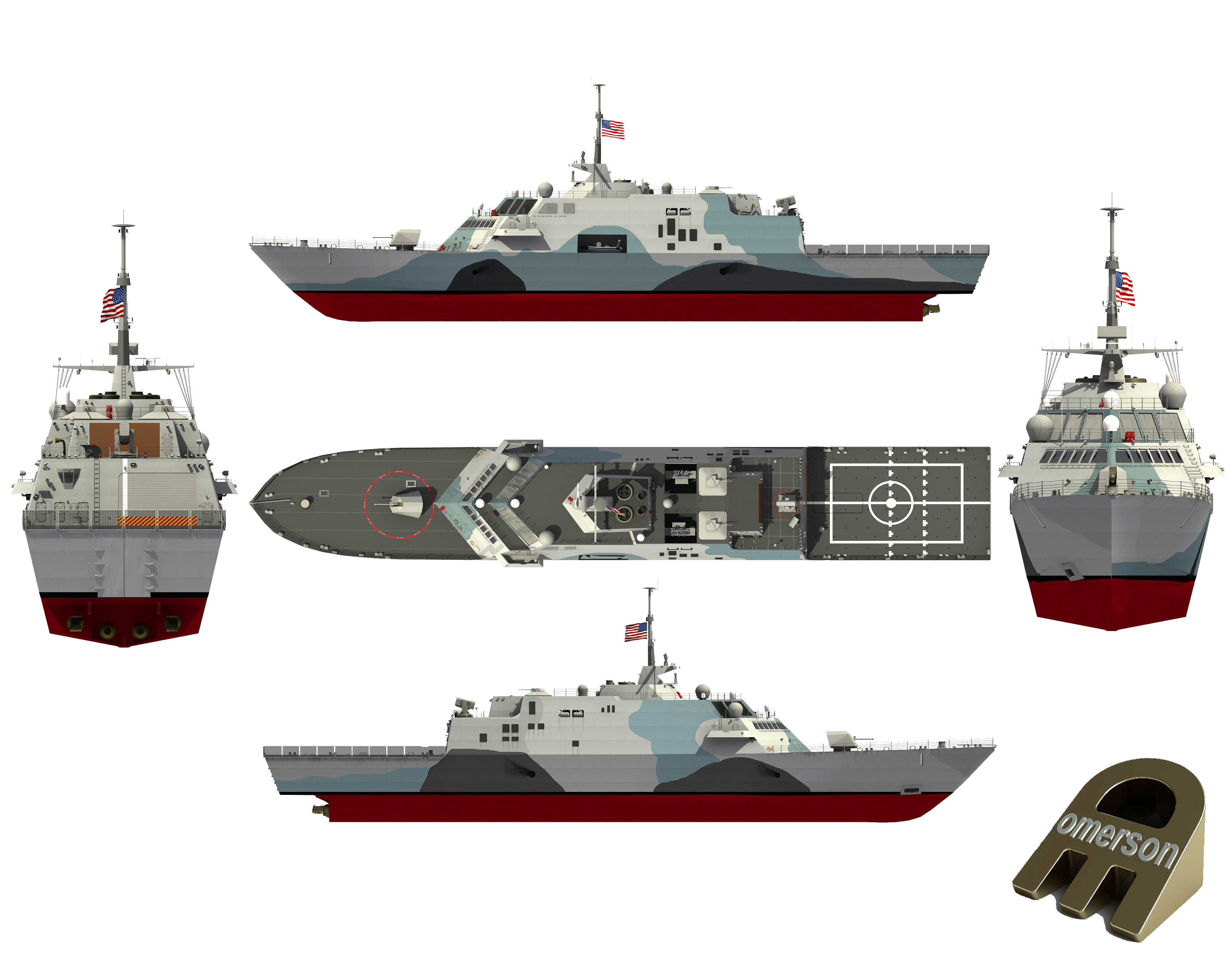 USS Freedom LCS Camouflage 3D model | CGTrader