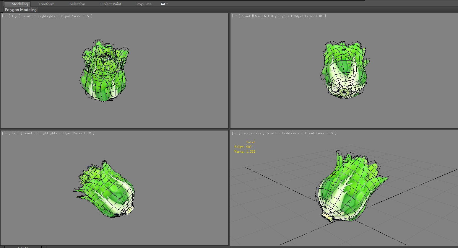 3D model Cartoon cabbage - greens - vegetable VR / AR / low-poly | CGTrader