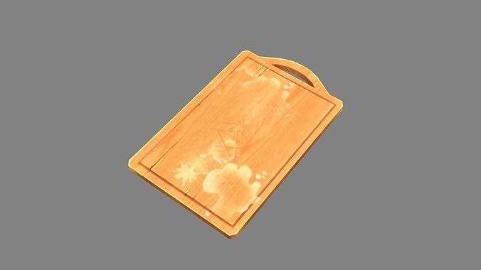 3D model Cartoon chopping board - tray - wooden board VR / AR / low ...
