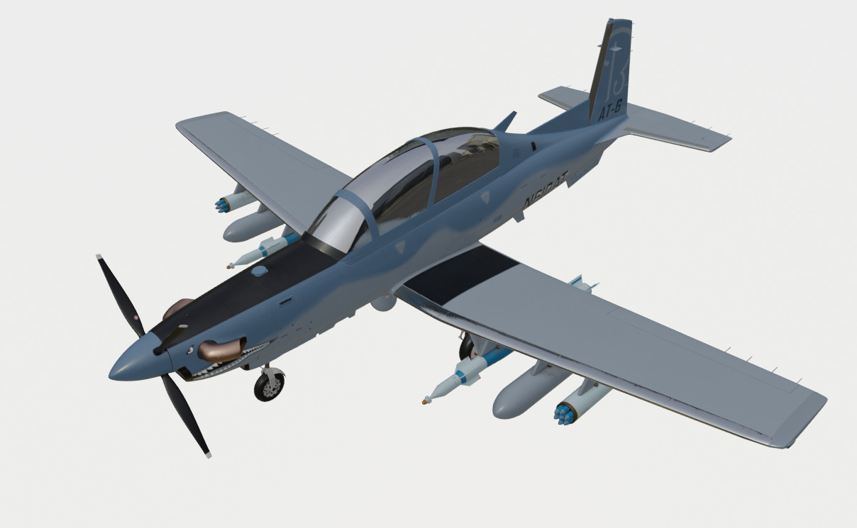 3D model BEECHCRAFT - AT-6 WOLVERINE LIGHT-ATTACK AIRCRAFT - VR / AR ...