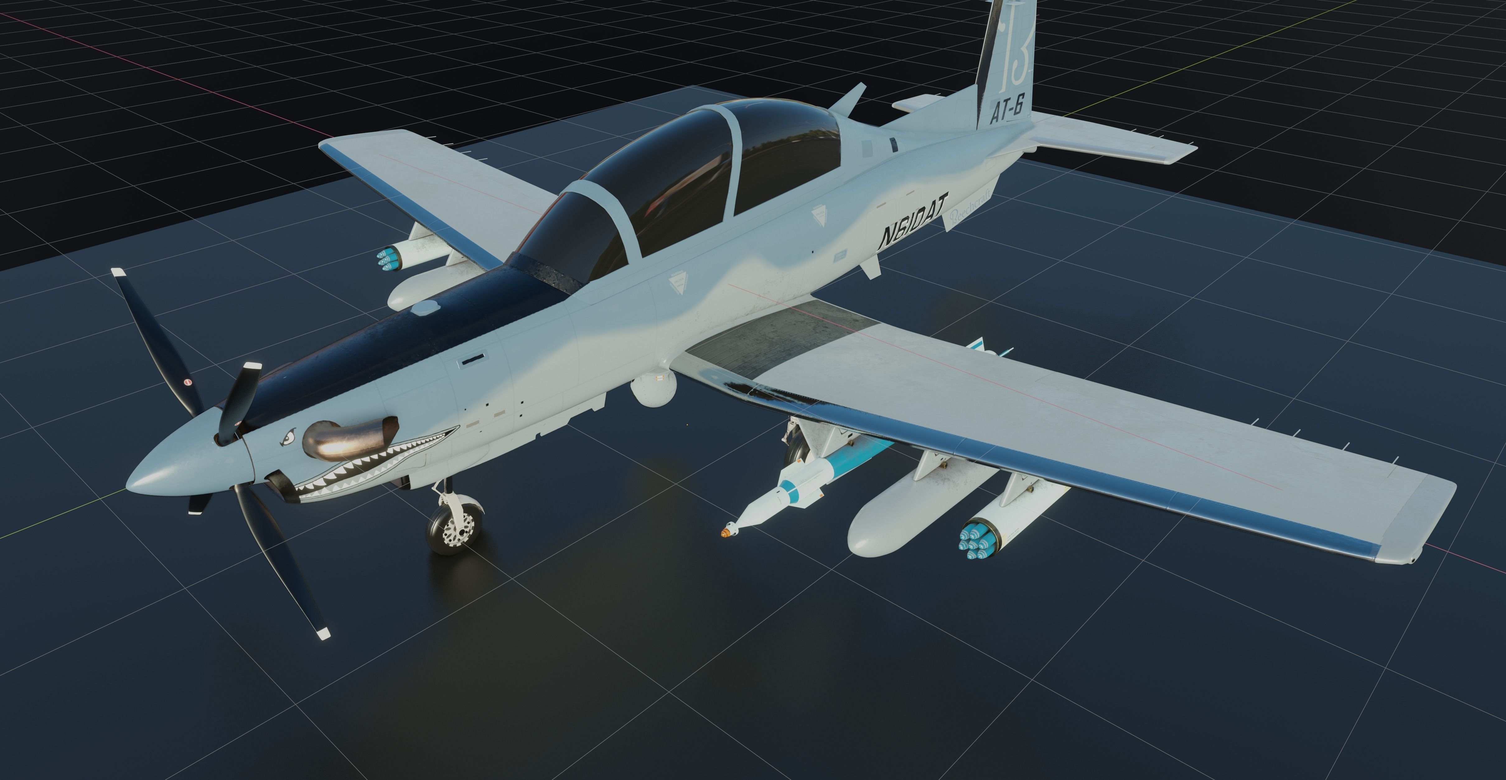 3D model BEECHCRAFT - AT-6 WOLVERINE LIGHT-ATTACK AIRCRAFT - VR / AR ...