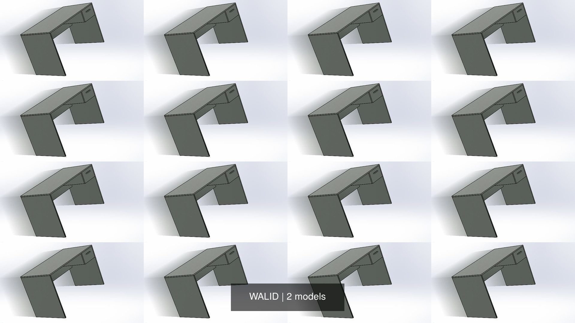 WALID computer desk with drawer on side 3D Model Collection | CGTrader