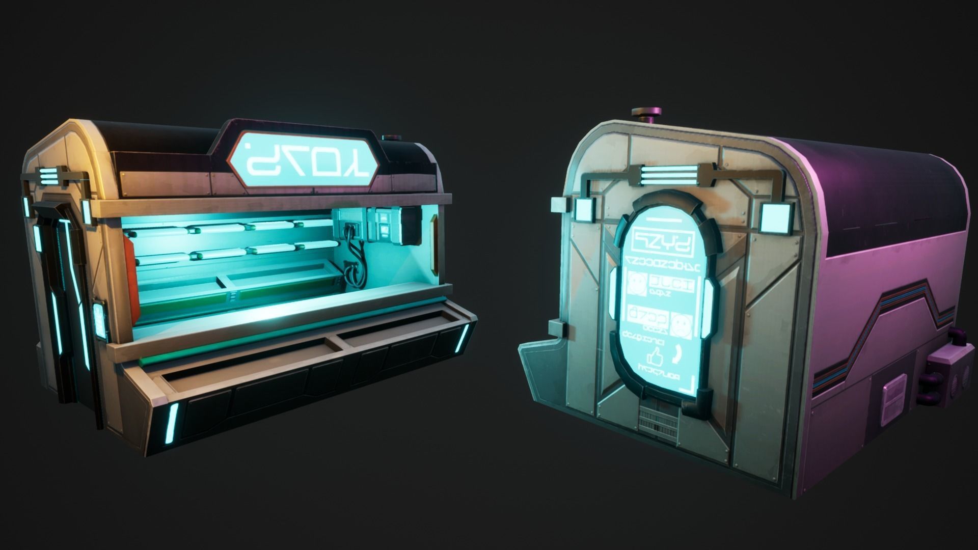 3D model Stylized Sci-Fi Props Pack VR / AR / low-poly | CGTrader