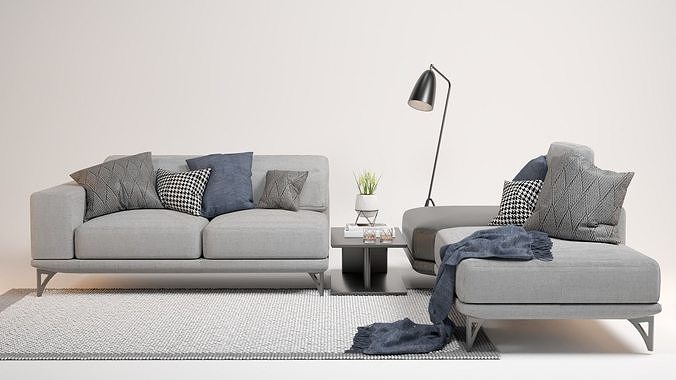 Modern and simple sofaset 3D model | CGTrader