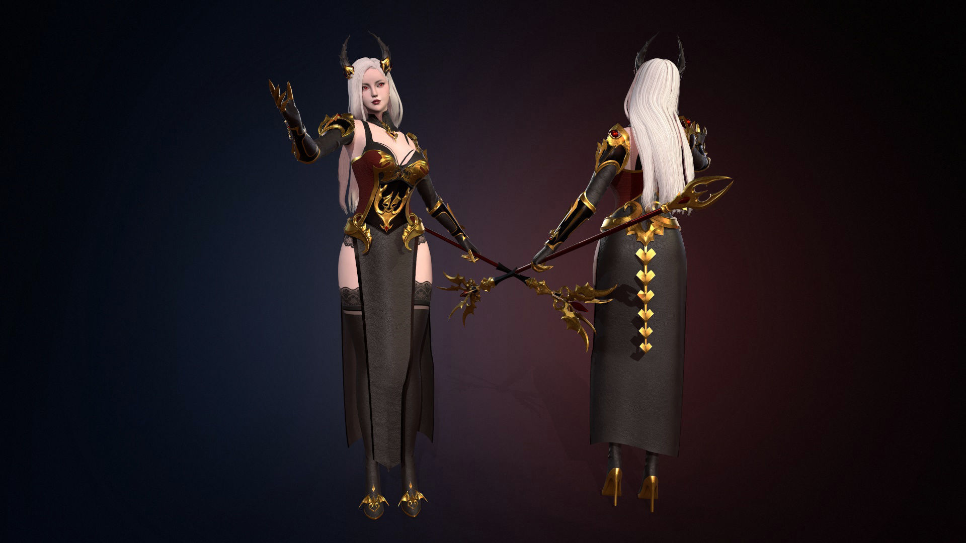 3D model Sorceress Girl - Dragon Priestess Set VR / AR / low-poly ...