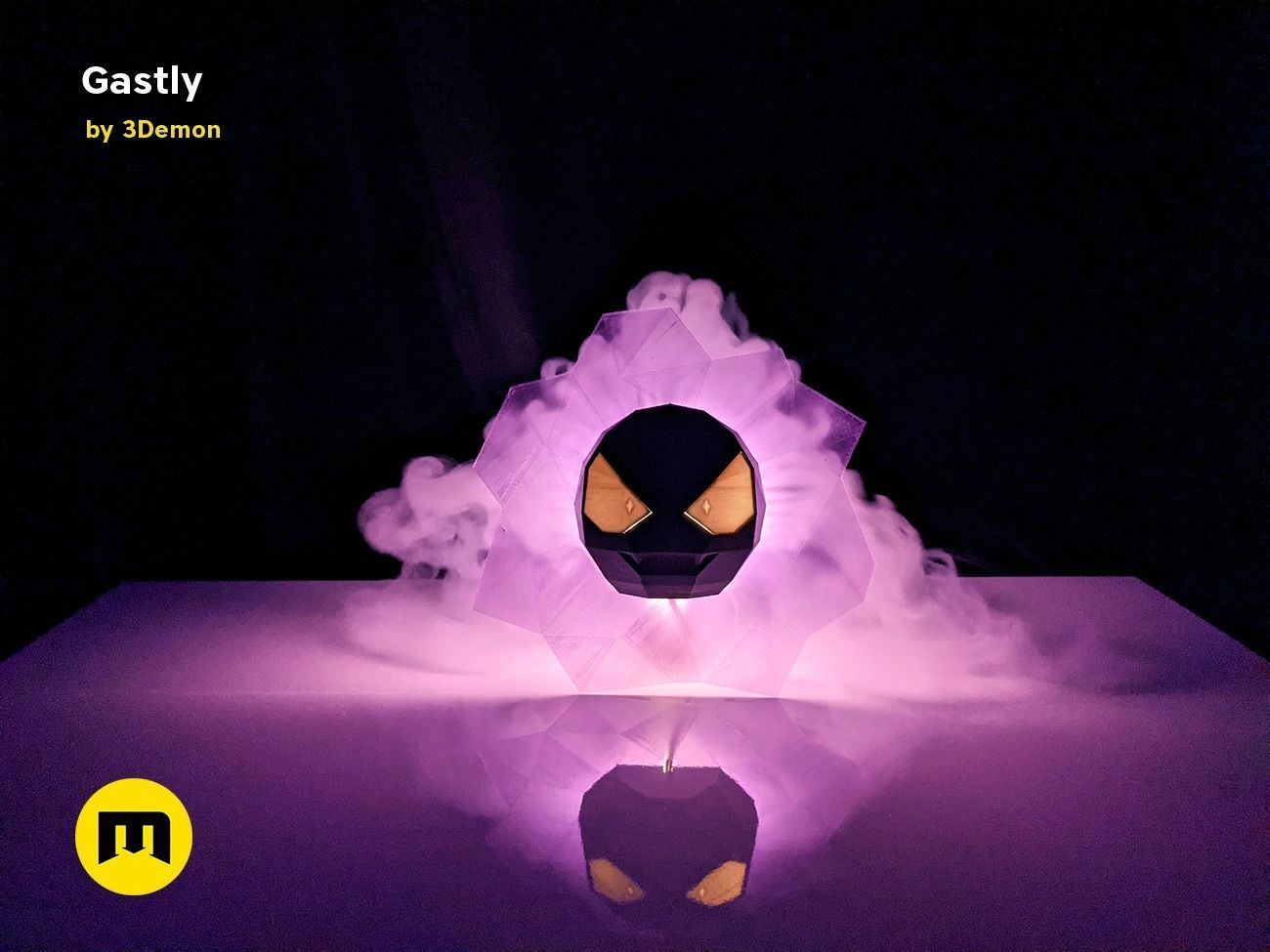 Gastly Low Poly Vapor Decoration 3D model 3D printable | CGTrader