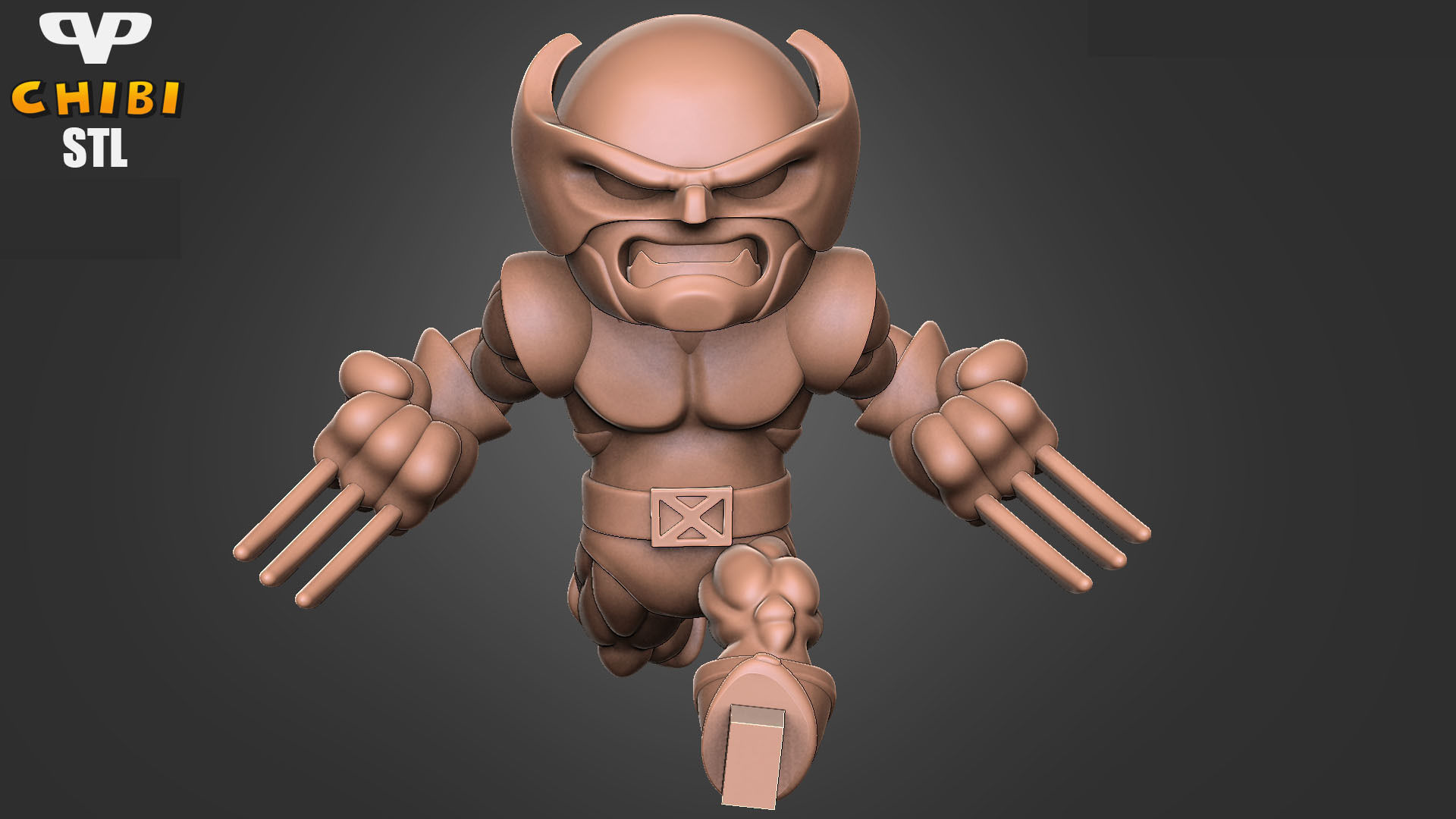 X-Men vs Sentinel Chibi Diorama for 3D Printing STL 3D model 3D ...