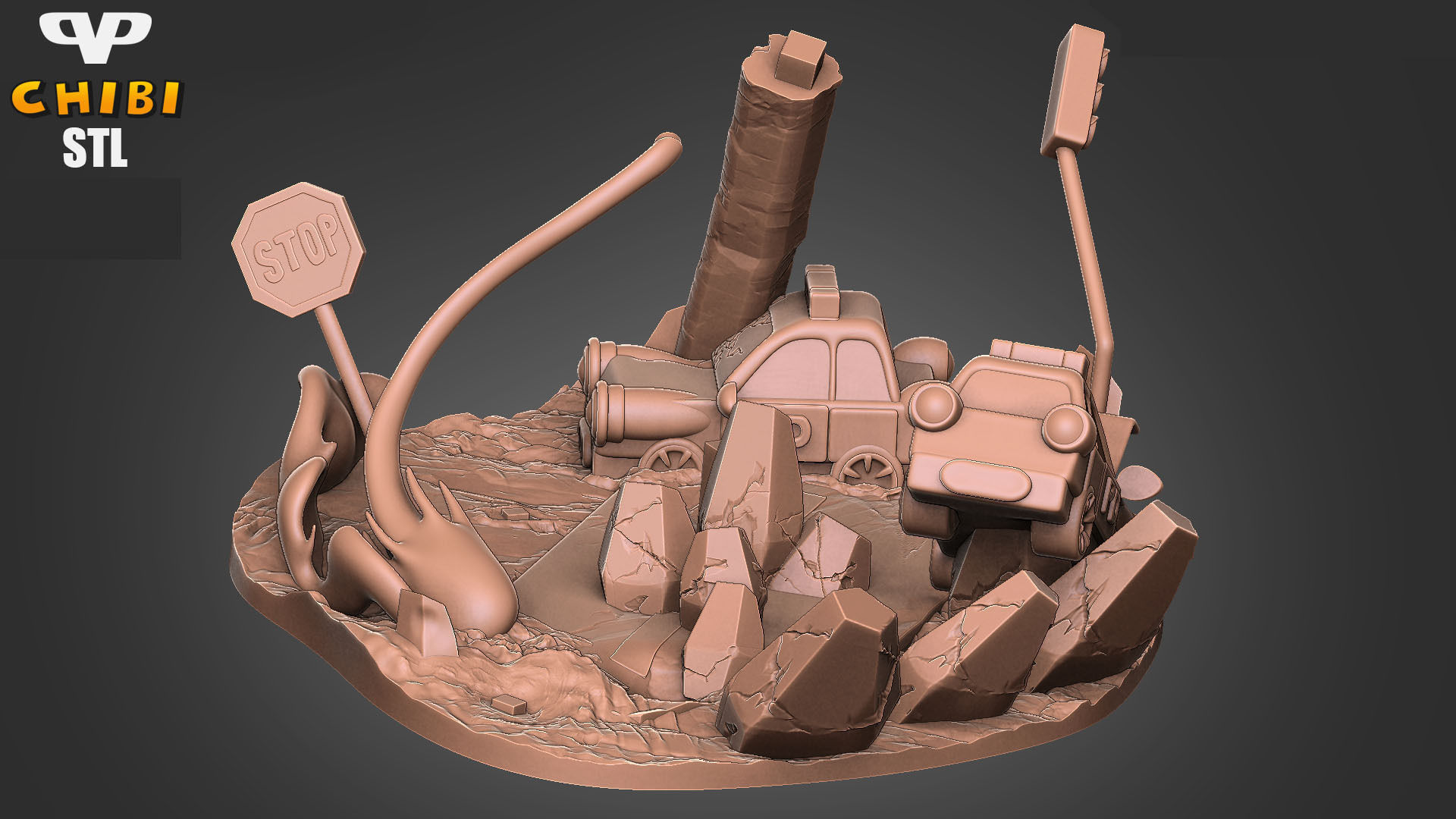 X-Men vs Sentinel Chibi Diorama for 3D Printing STL 3D model 3D ...