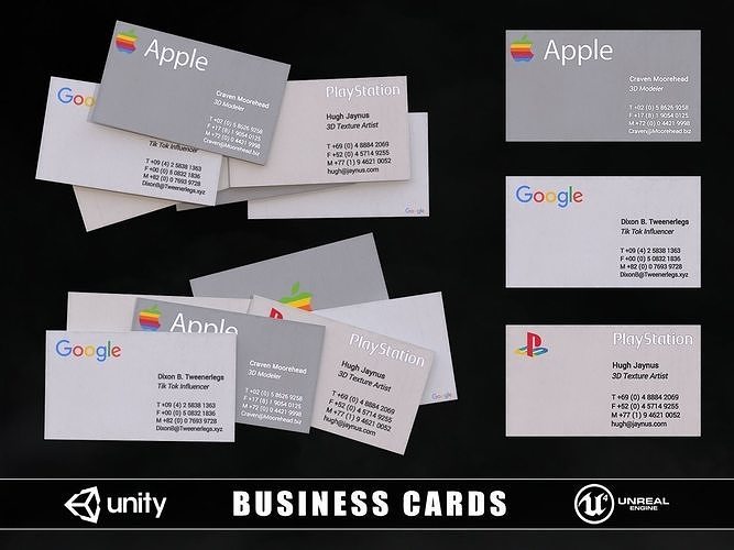 3D model Business Cards VR / AR / low-poly | CGTrader