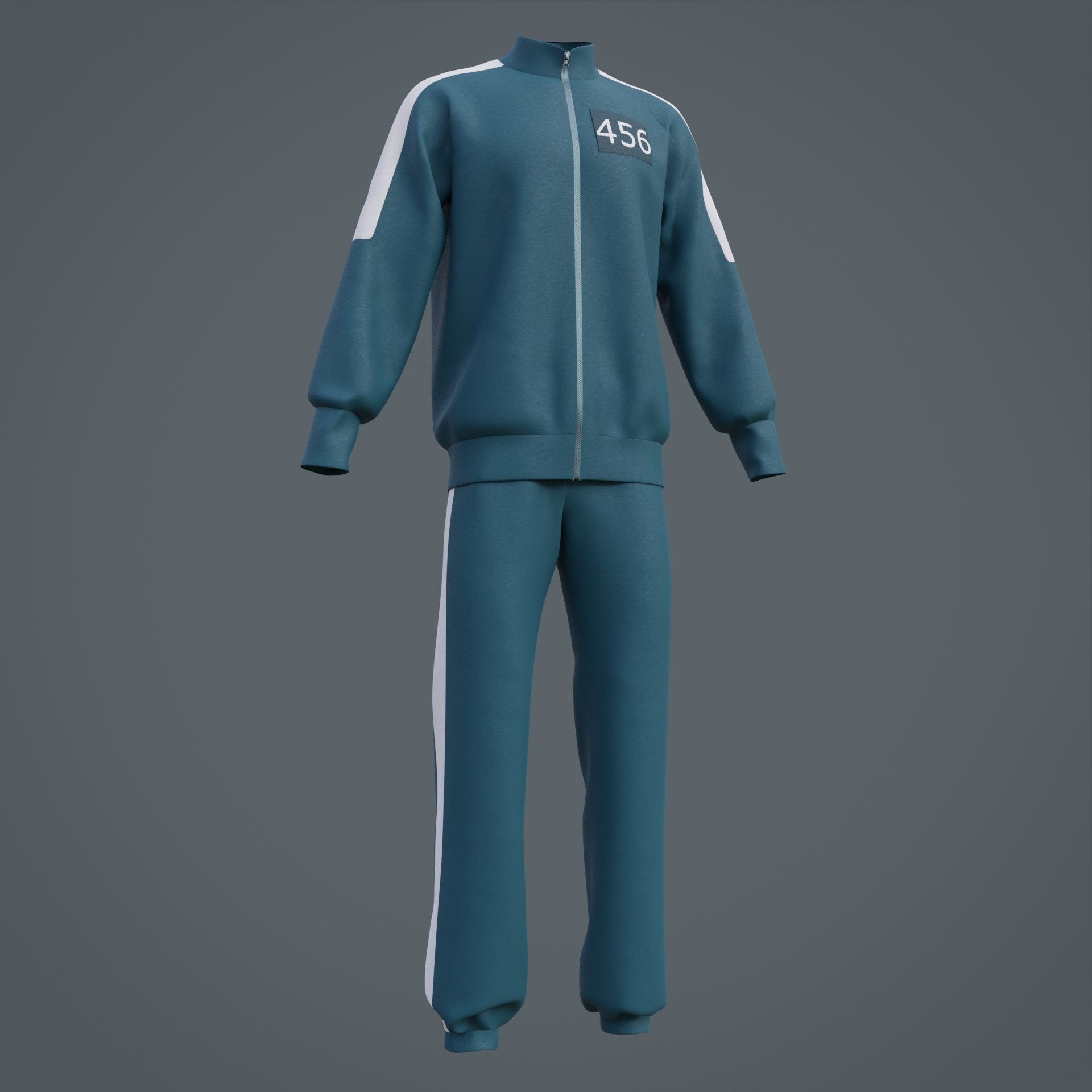 Squid Game Players Uniform - 456 Male Tracksuit Costume 3D model | CGTrader