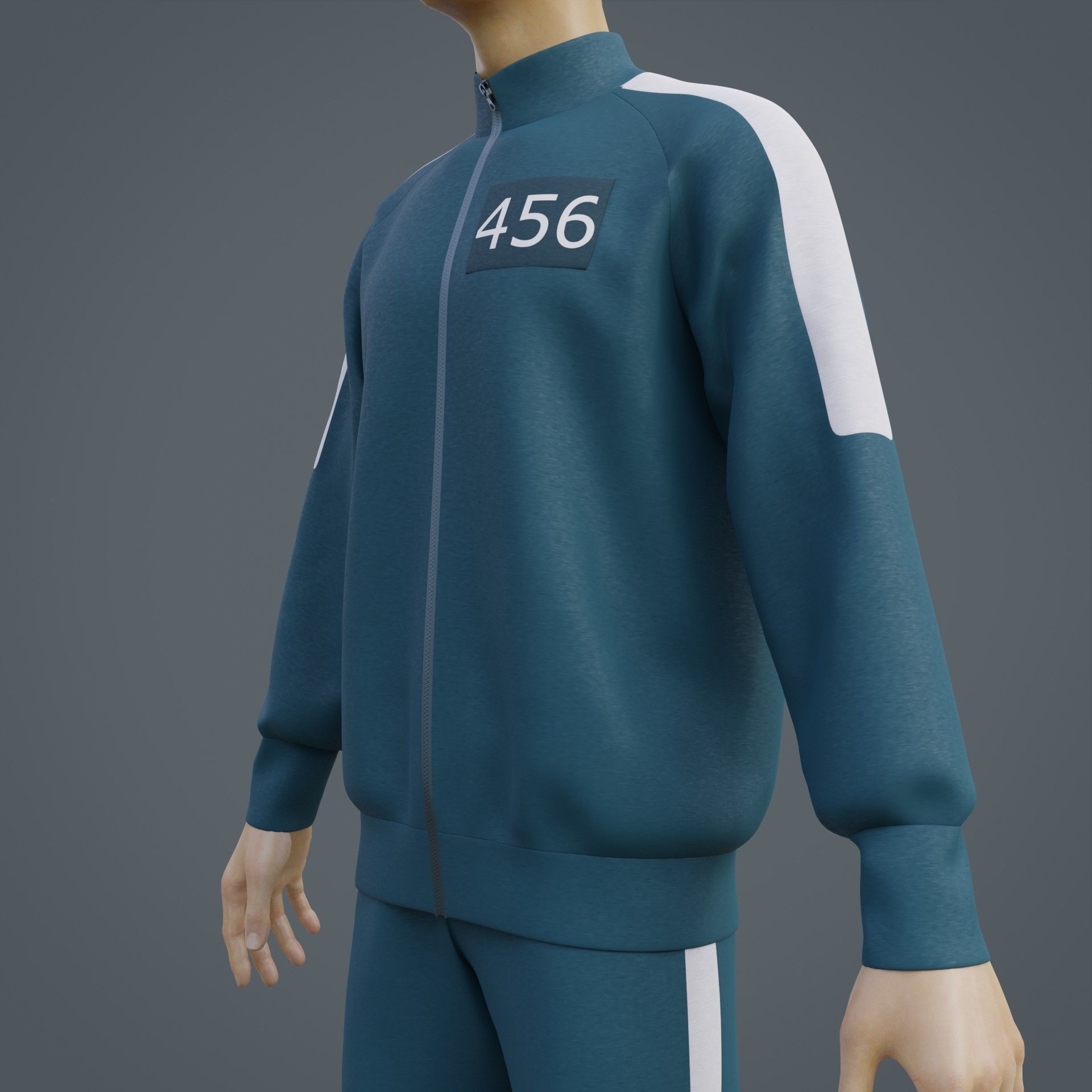 Squid Game Players Uniform - 456 Male Tracksuit Costume 3D model | CGTrader