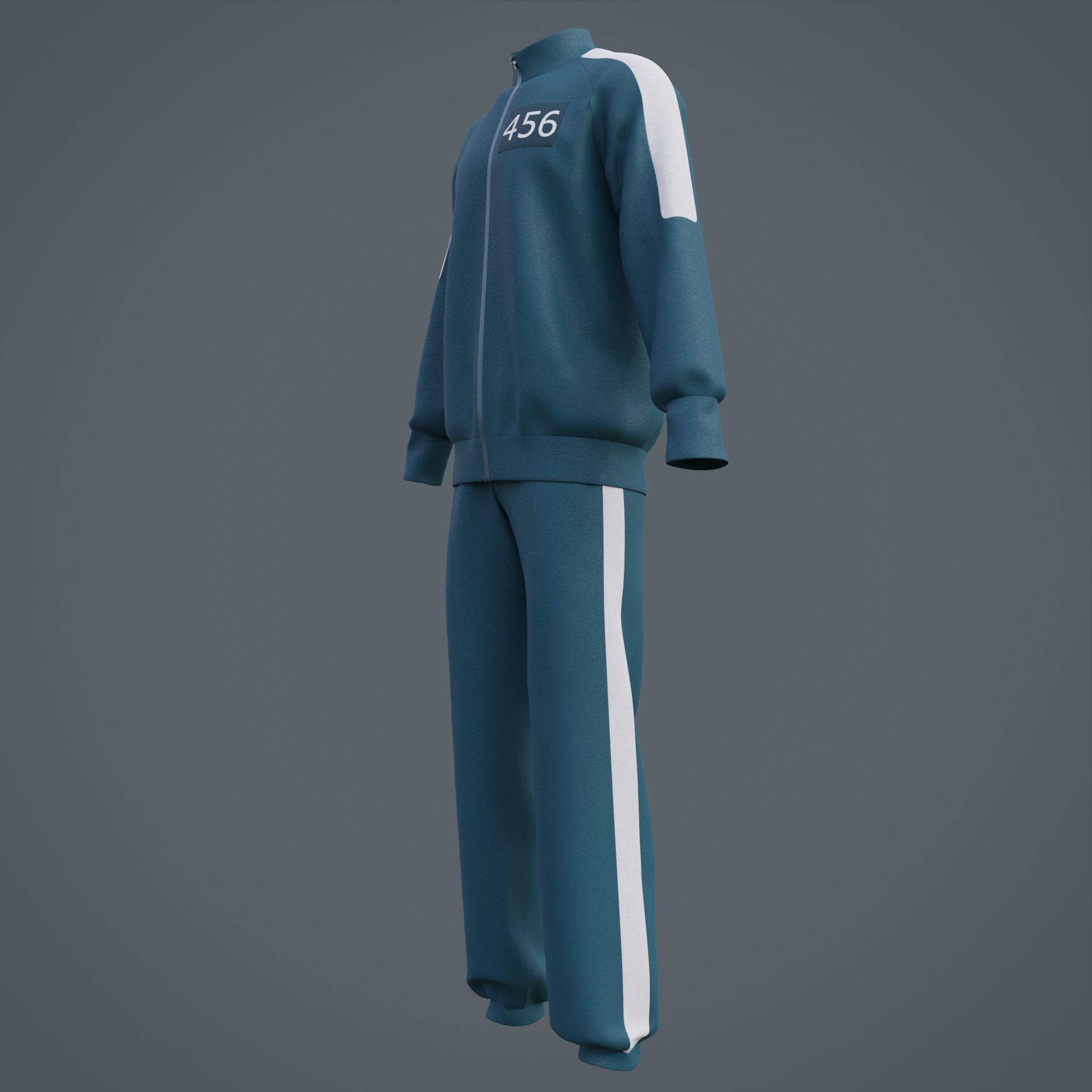 Squid Game Players Uniform - 456 Male Tracksuit Costume 3D model | CGTrader