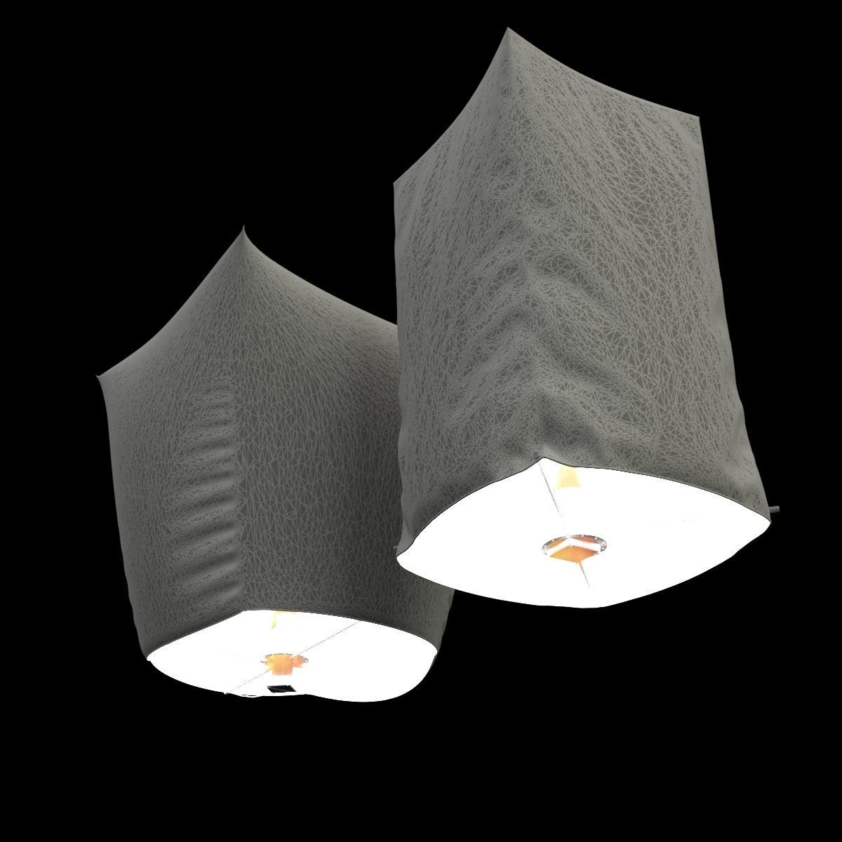 Chinese red sky lantern 3D model | CGTrader