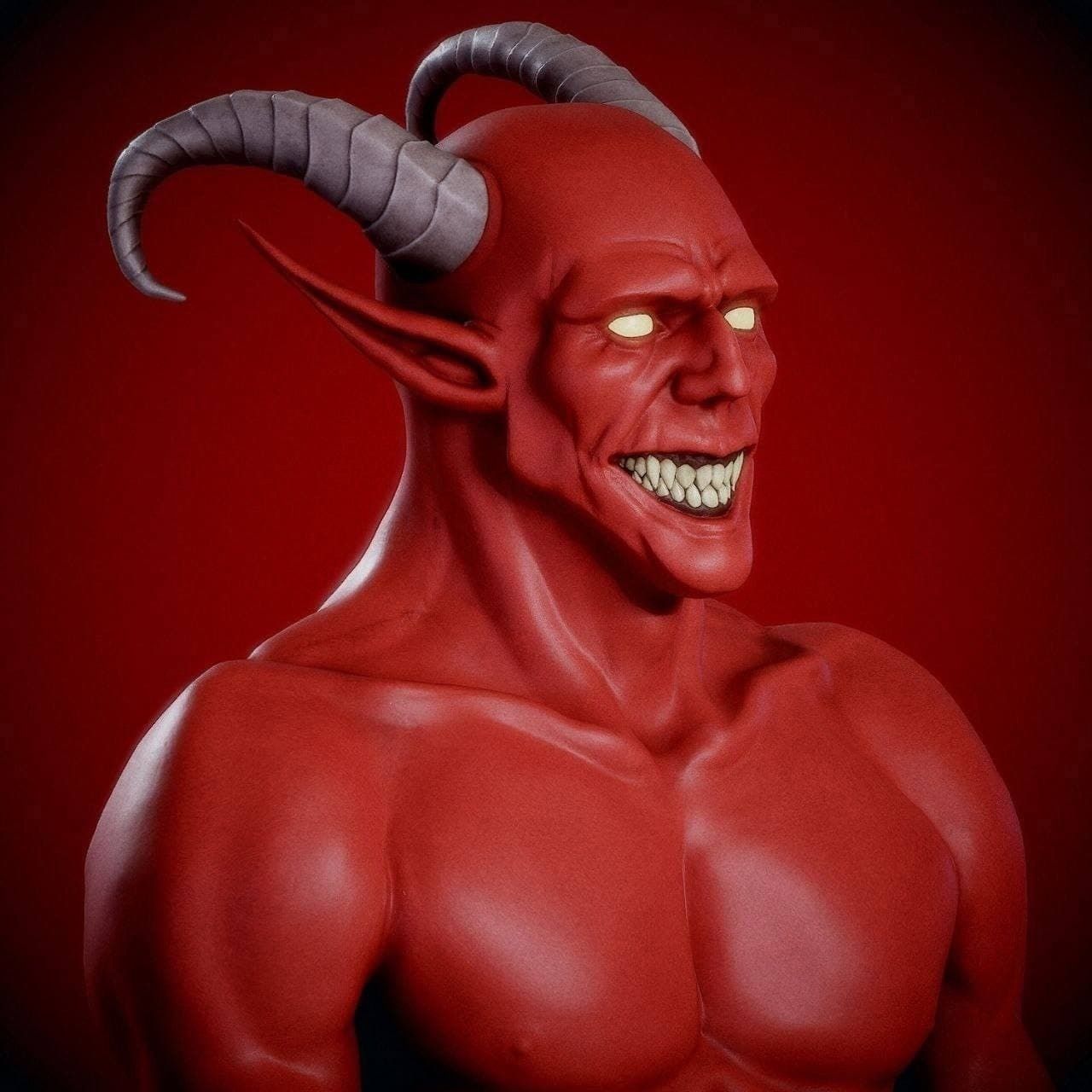 DEMON devil with horns free 3D model | CGTrader