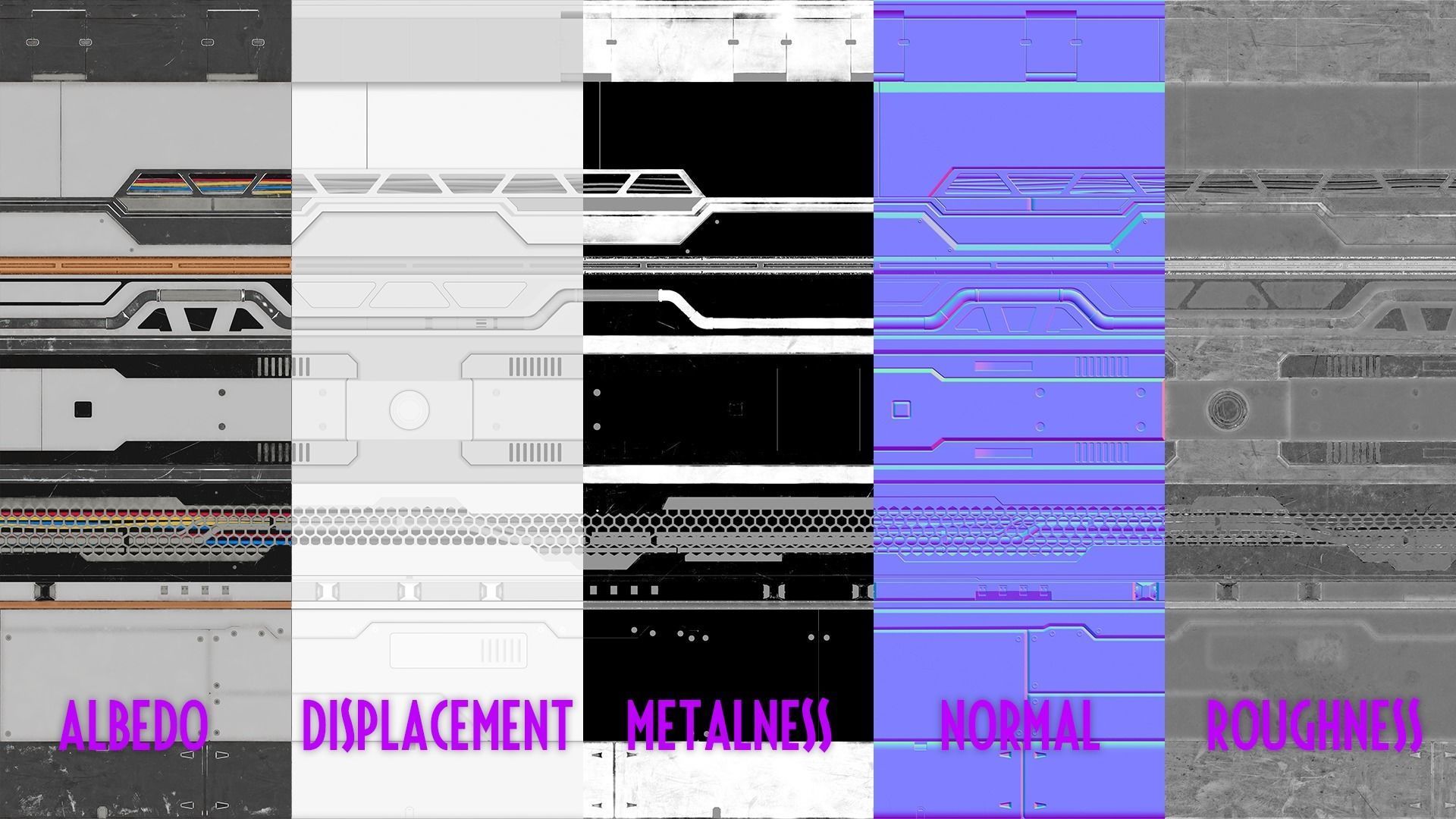 Scifi Trim Sheet Panels Texture Packs PBR Texture | CGTrader