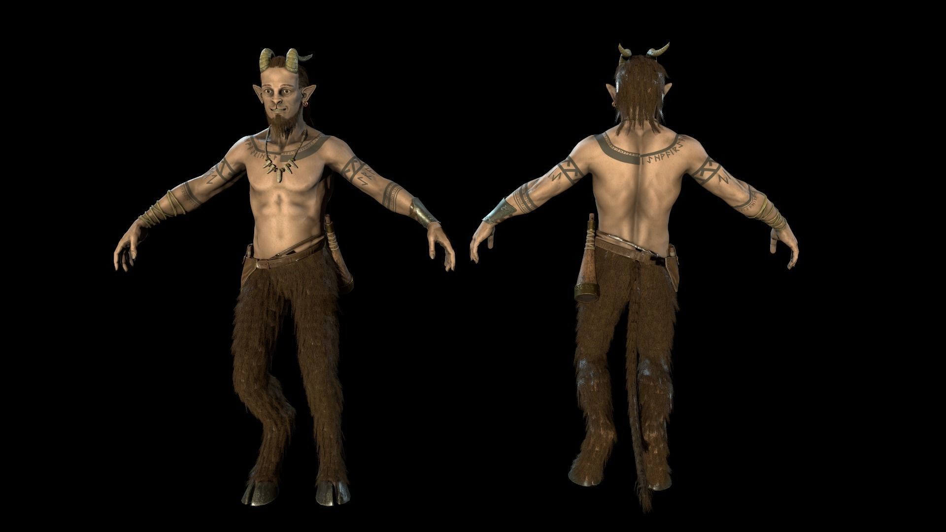 3D model Game ready low-poly model Satyr VR / AR / low-poly | CGTrader