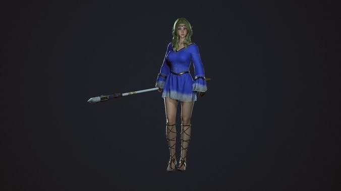 3D model Sky Wizard Girl - Game Ready Character VR / AR / low-poly ...