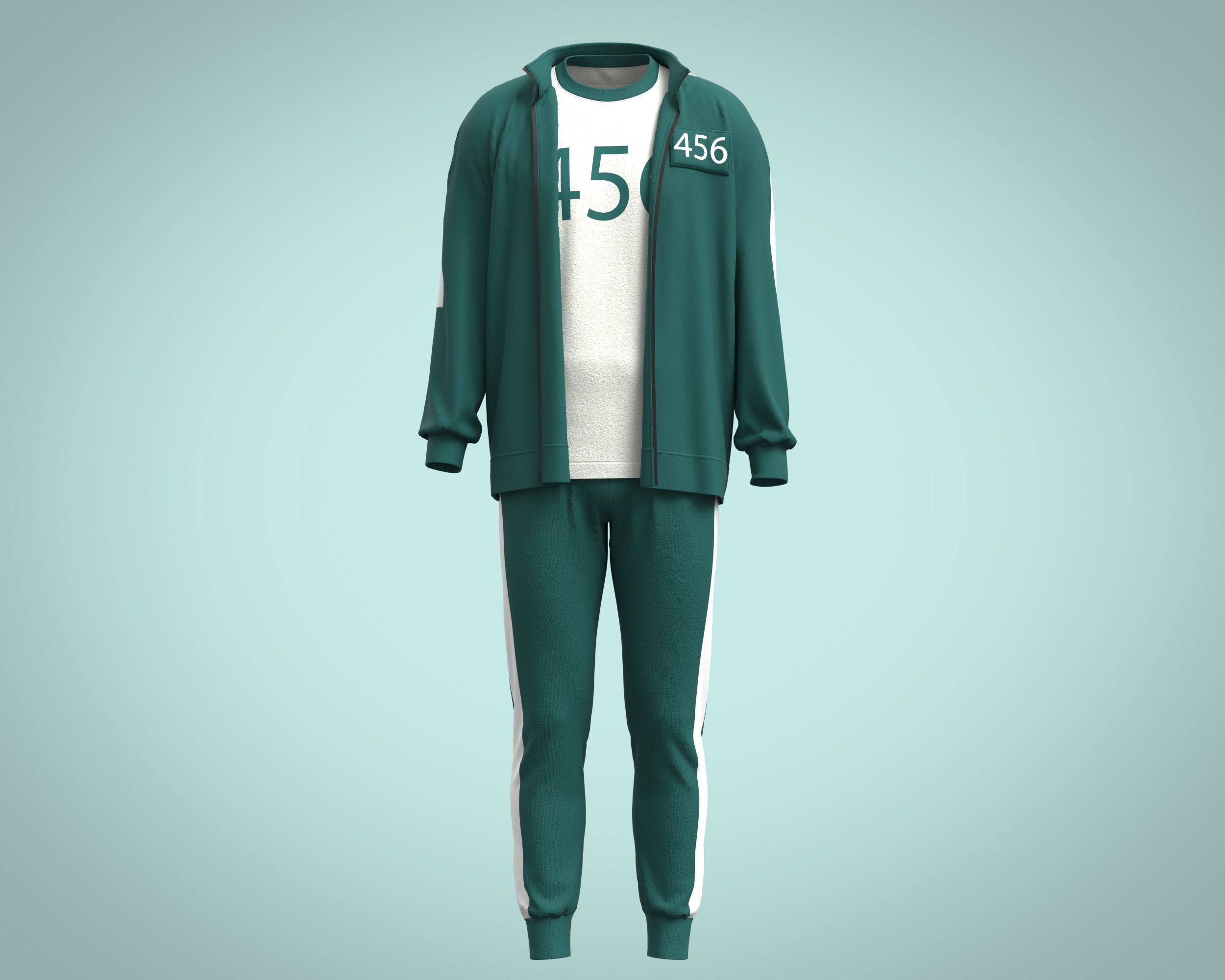 squid game players uniform 456 3D model | CGTrader