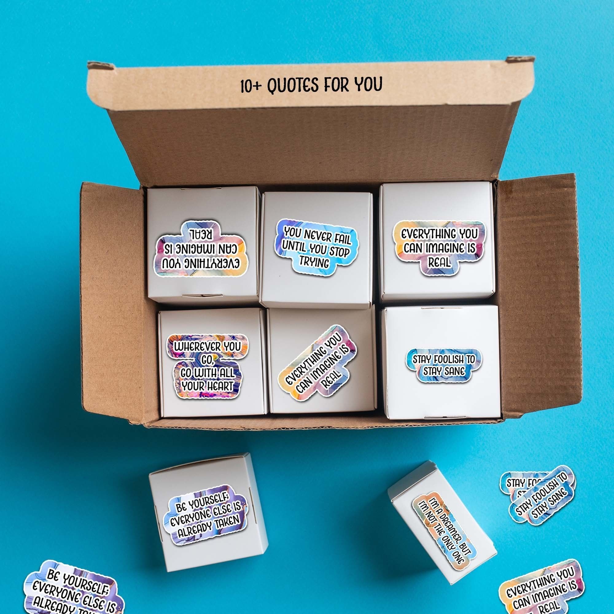 Texture 3D inspirational quotes stickers with textures decals VR / AR ...