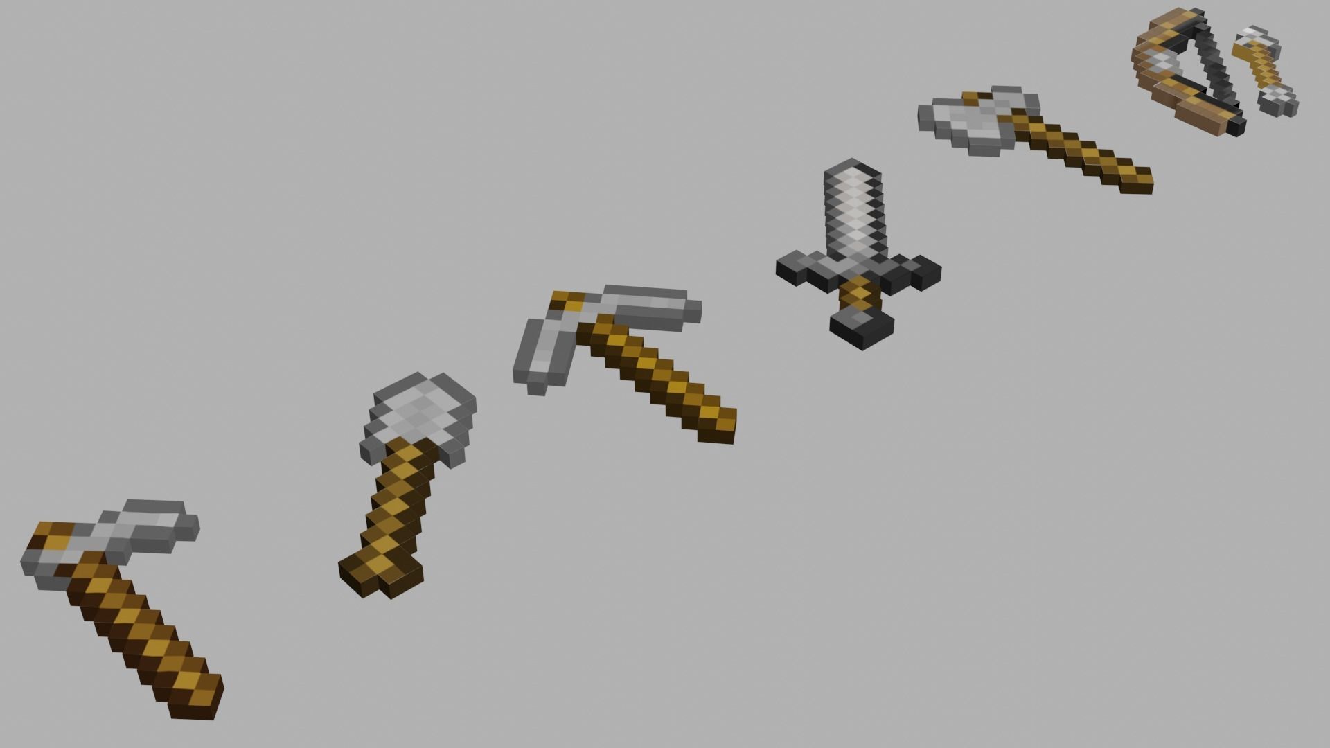 3D model MINECRAFT STONE TOOL PACK 3D MODEL VR / AR / low-poly | CGTrader