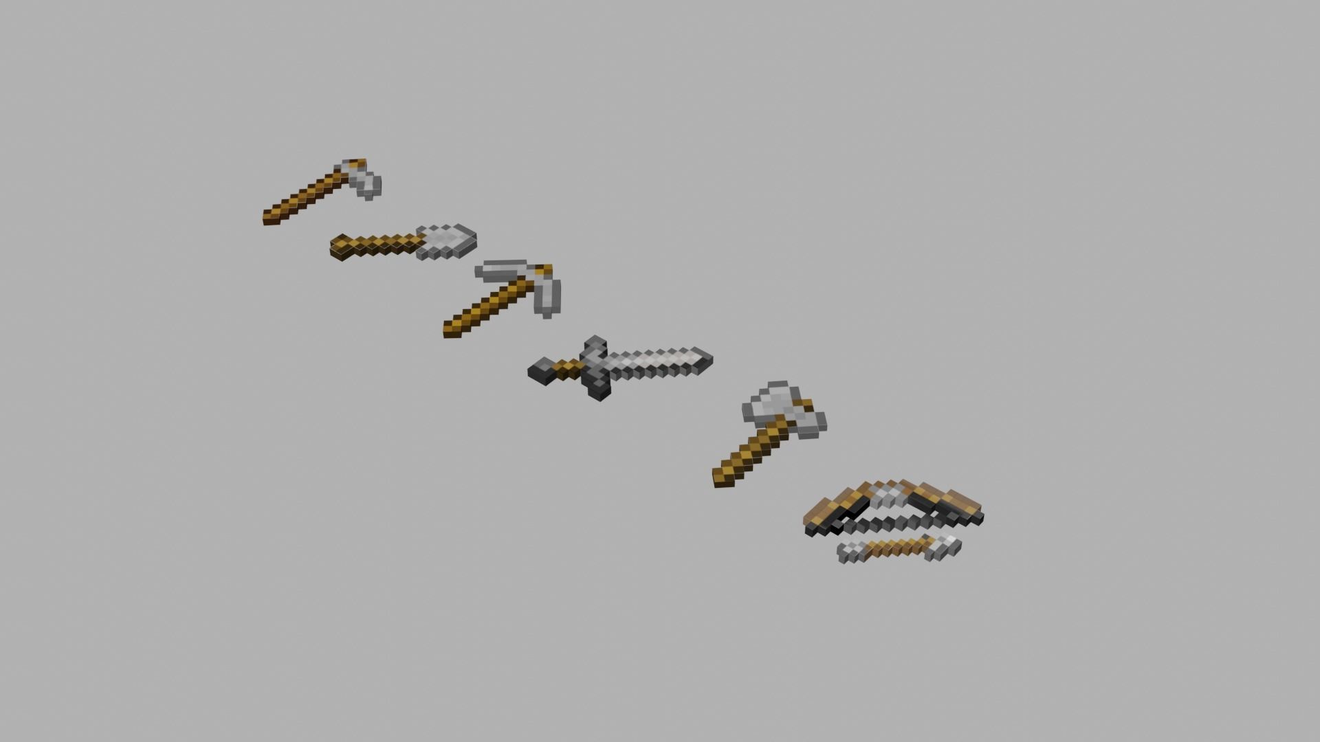 3D model MINECRAFT STONE TOOL PACK 3D MODEL VR / AR / low-poly | CGTrader