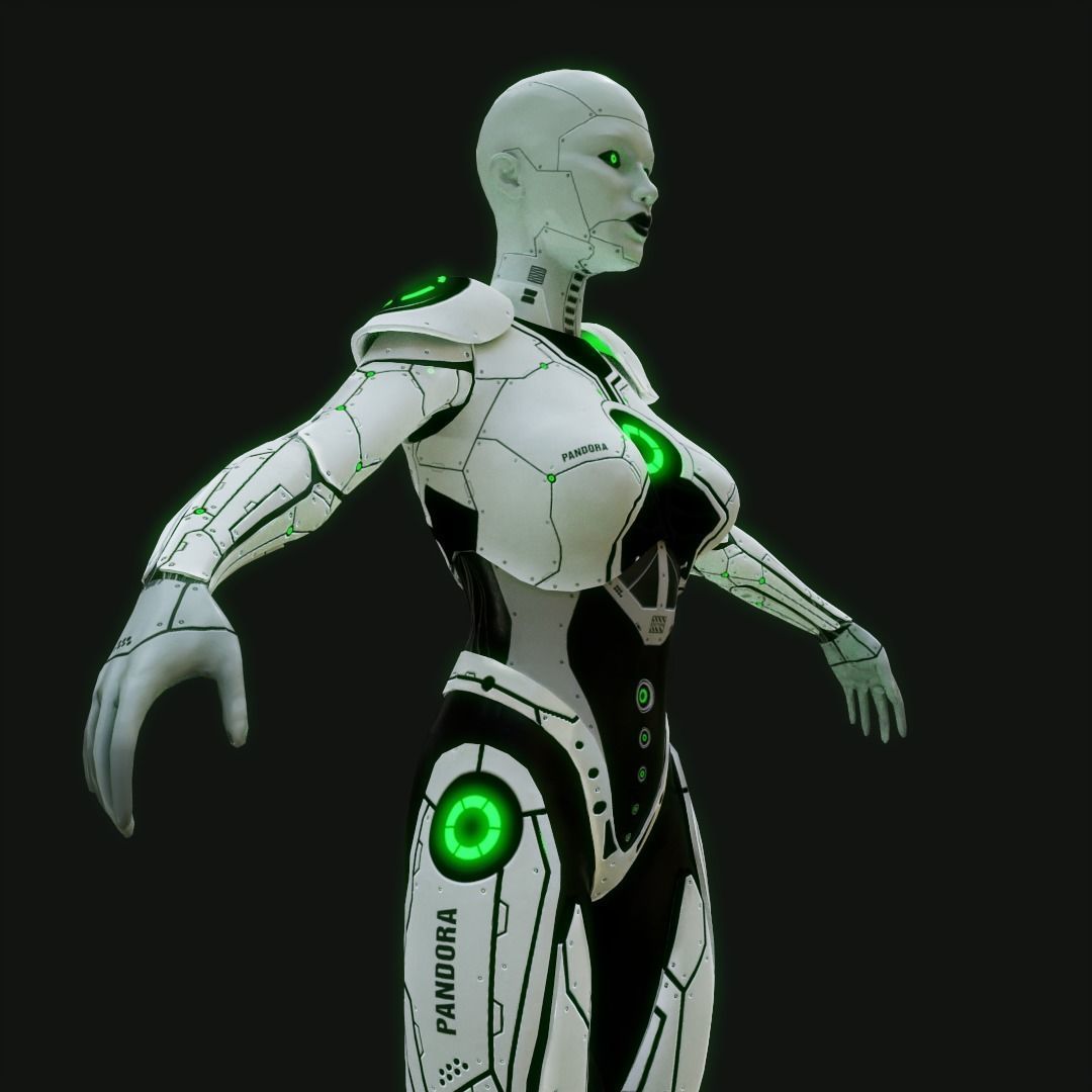 3D model SCI-FI ANDROID GIRL VR / AR / low-poly | CGTrader