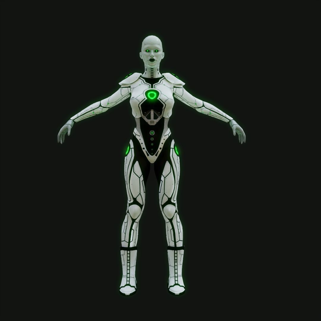 3D model SCI-FI ANDROID GIRL VR / AR / low-poly | CGTrader