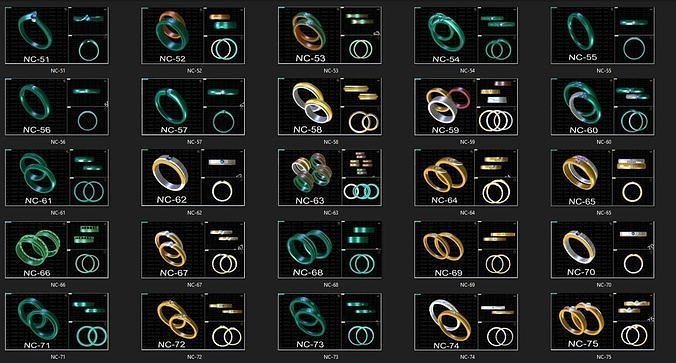 wedding ring couple ring 3 3D model 3D printable | CGTrader