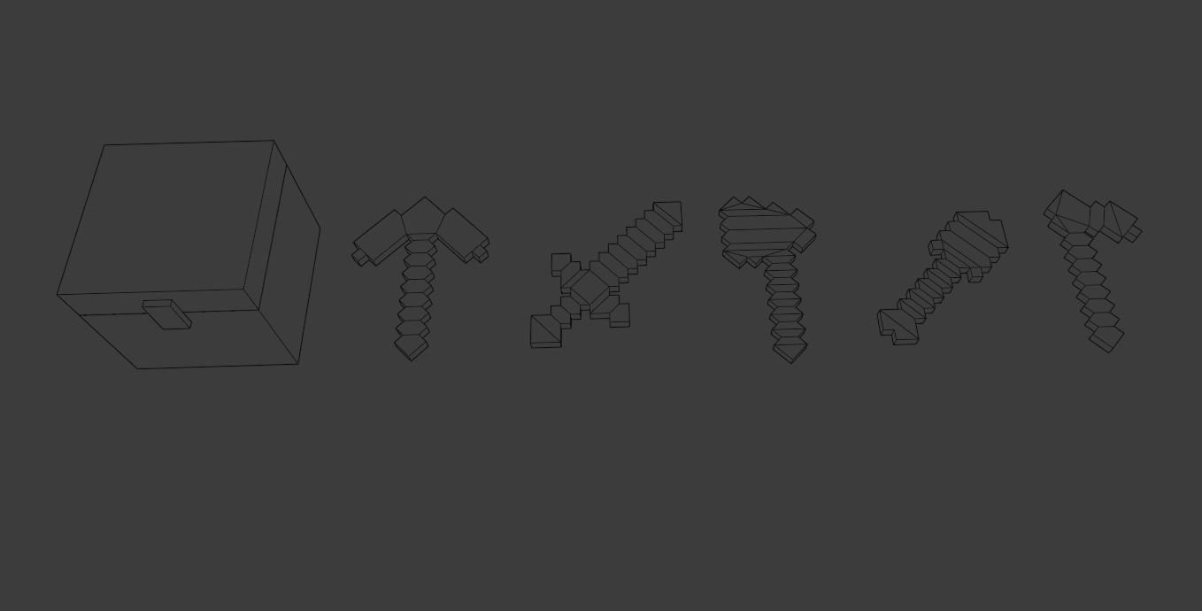 3D model MINECRAFT IRON TOOL PACK 3D MODEL VR / AR / low-poly | CGTrader