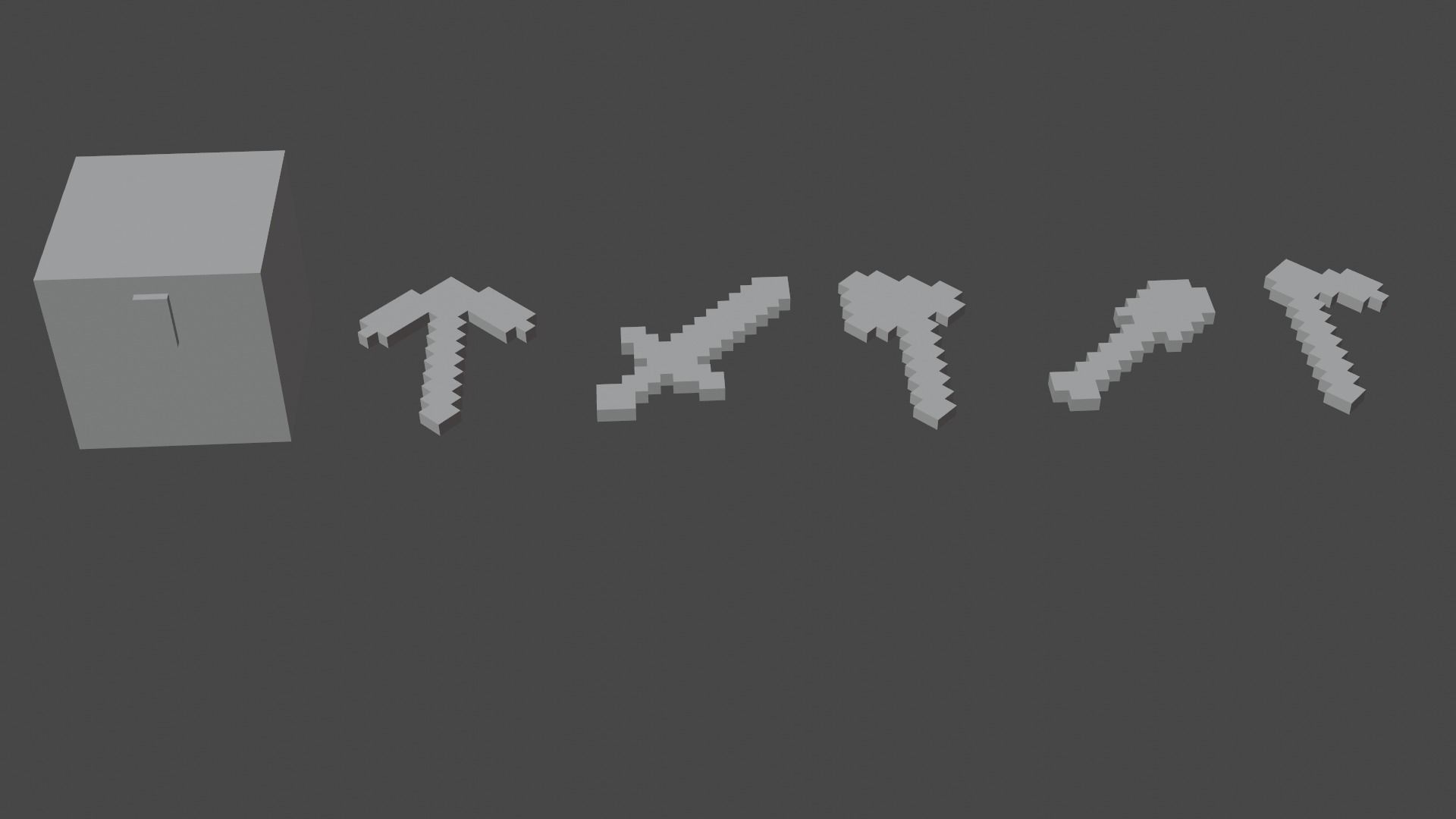 3D model MINECRAFT IRON TOOL PACK 3D MODEL VR / AR / low-poly | CGTrader