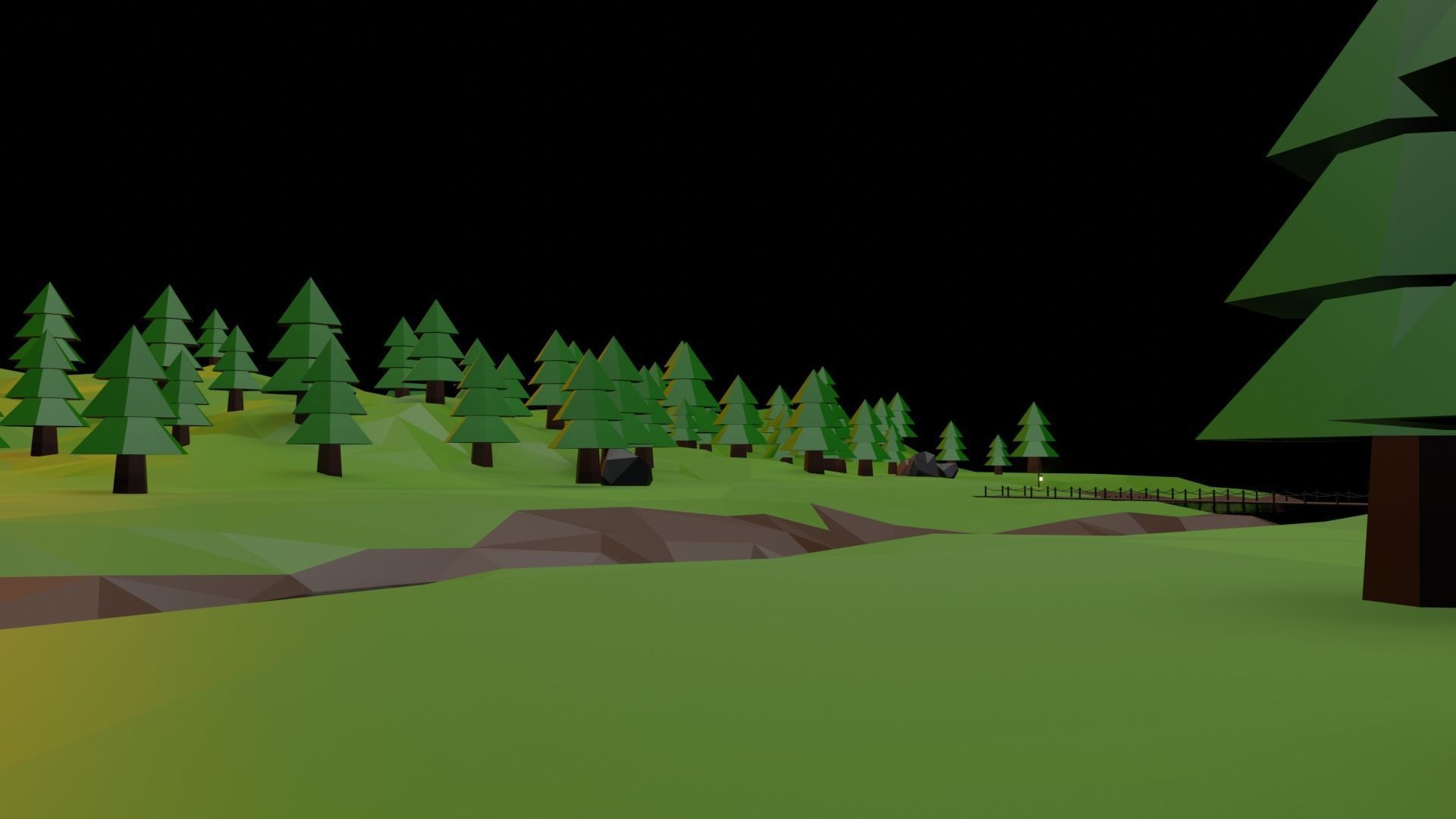 Low Poly Forest Scene 1 free 3D model | CGTrader