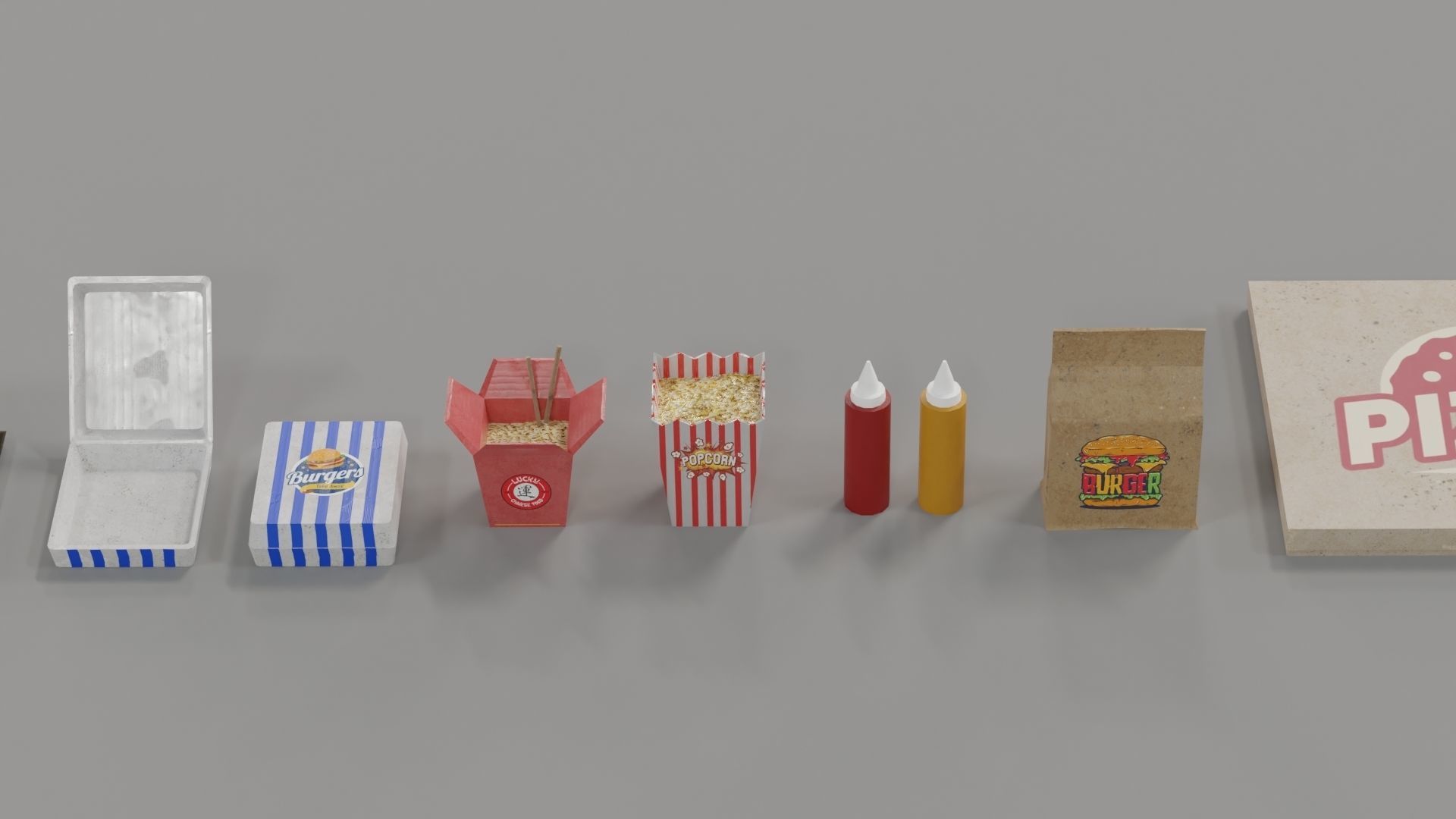 3D model Fast Food Assets VR / AR / low-poly | CGTrader