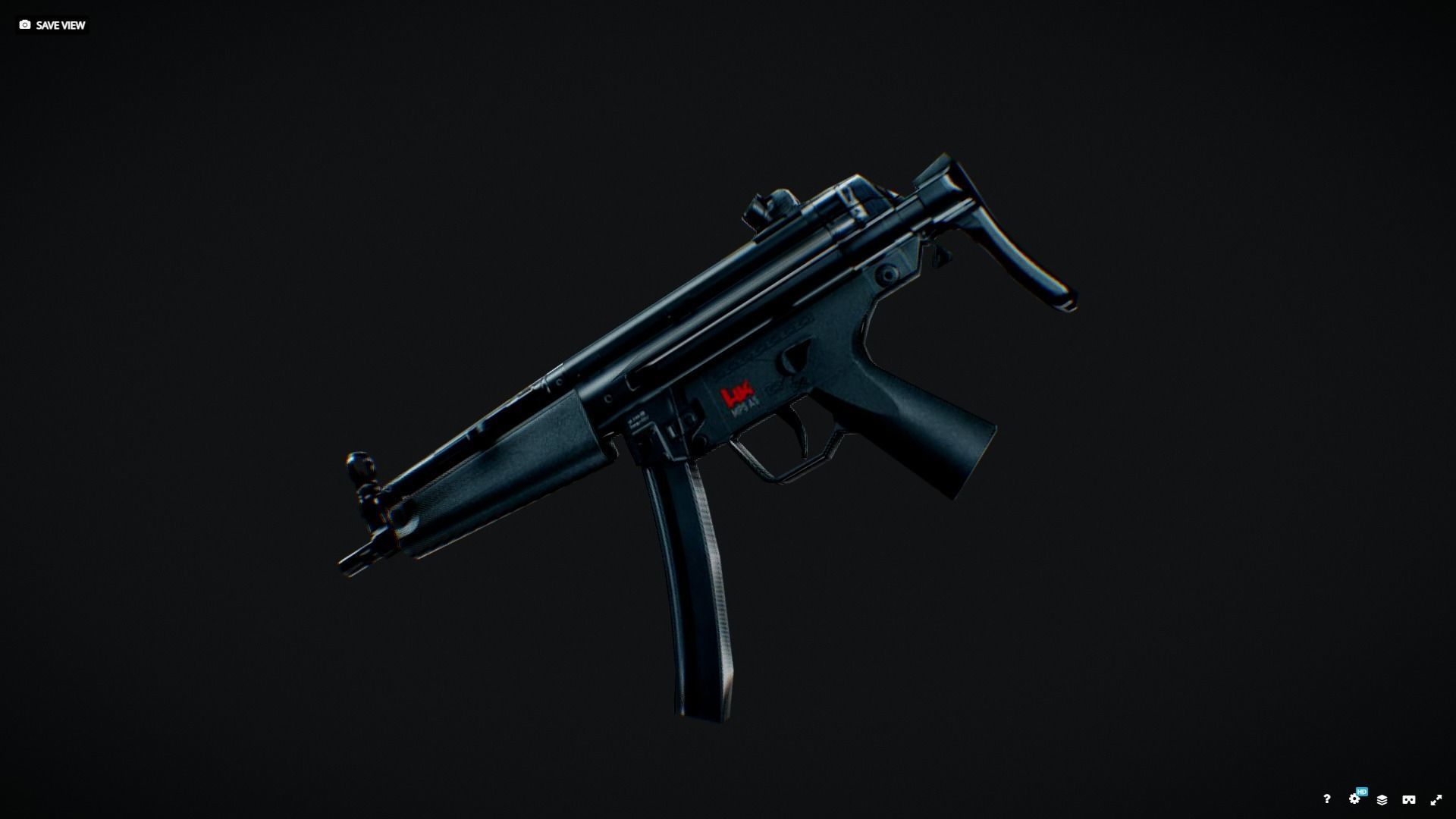 Low Poly MP5 Gun 3D model | CGTrader