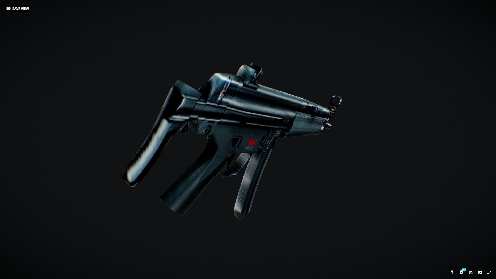 Low Poly MP5 Gun 3D model | CGTrader