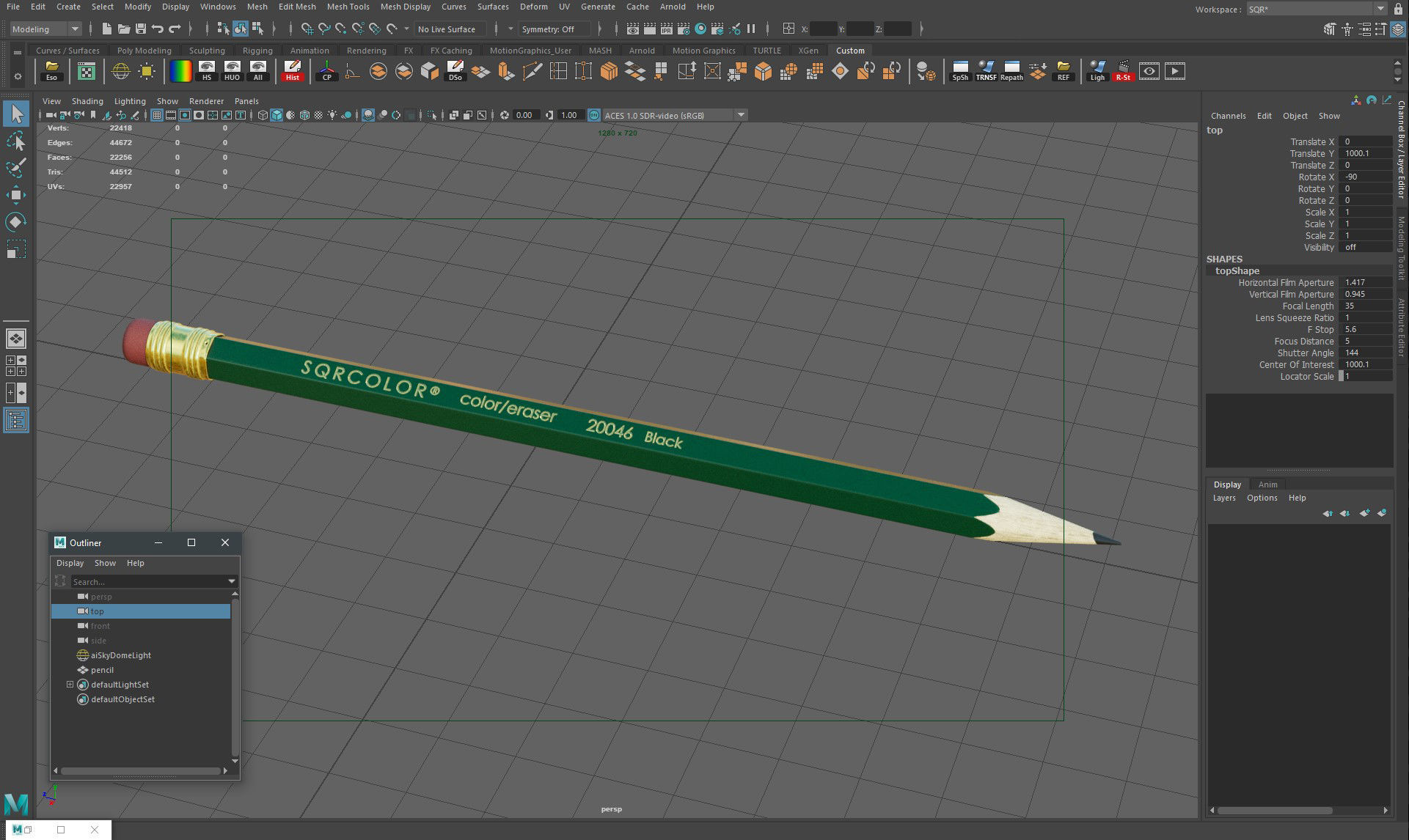 Pencil 3D model | CGTrader