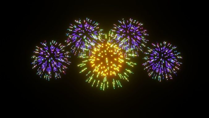 A celebratory firework 3D model animated | CGTrader