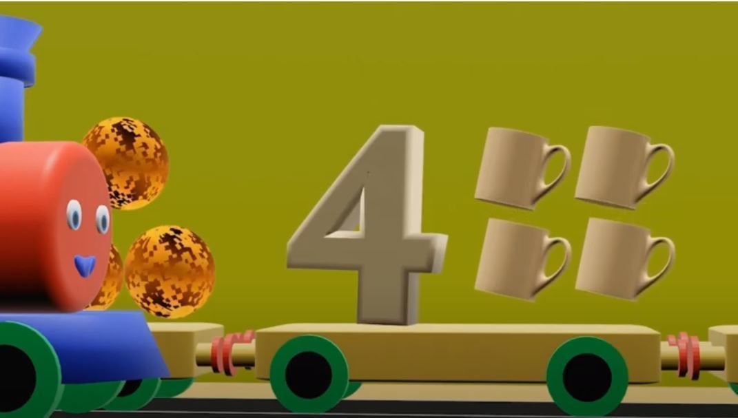 Letters train with numbers 3D model | CGTrader